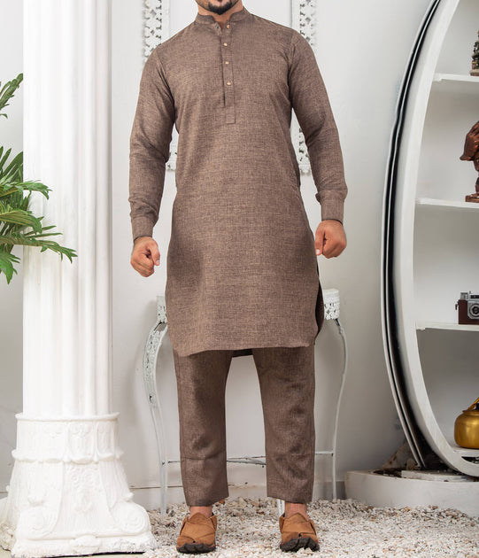 Sarwal Qamis Shareef - Earth Color – Qamees4him.com